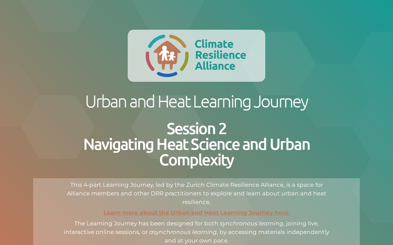 Urban and Heat Learning Journey: Resources Session 2